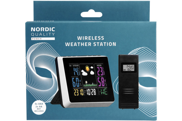 NORDIC Q Weather Station Wireless RS8738LE5 color display outdoor ...