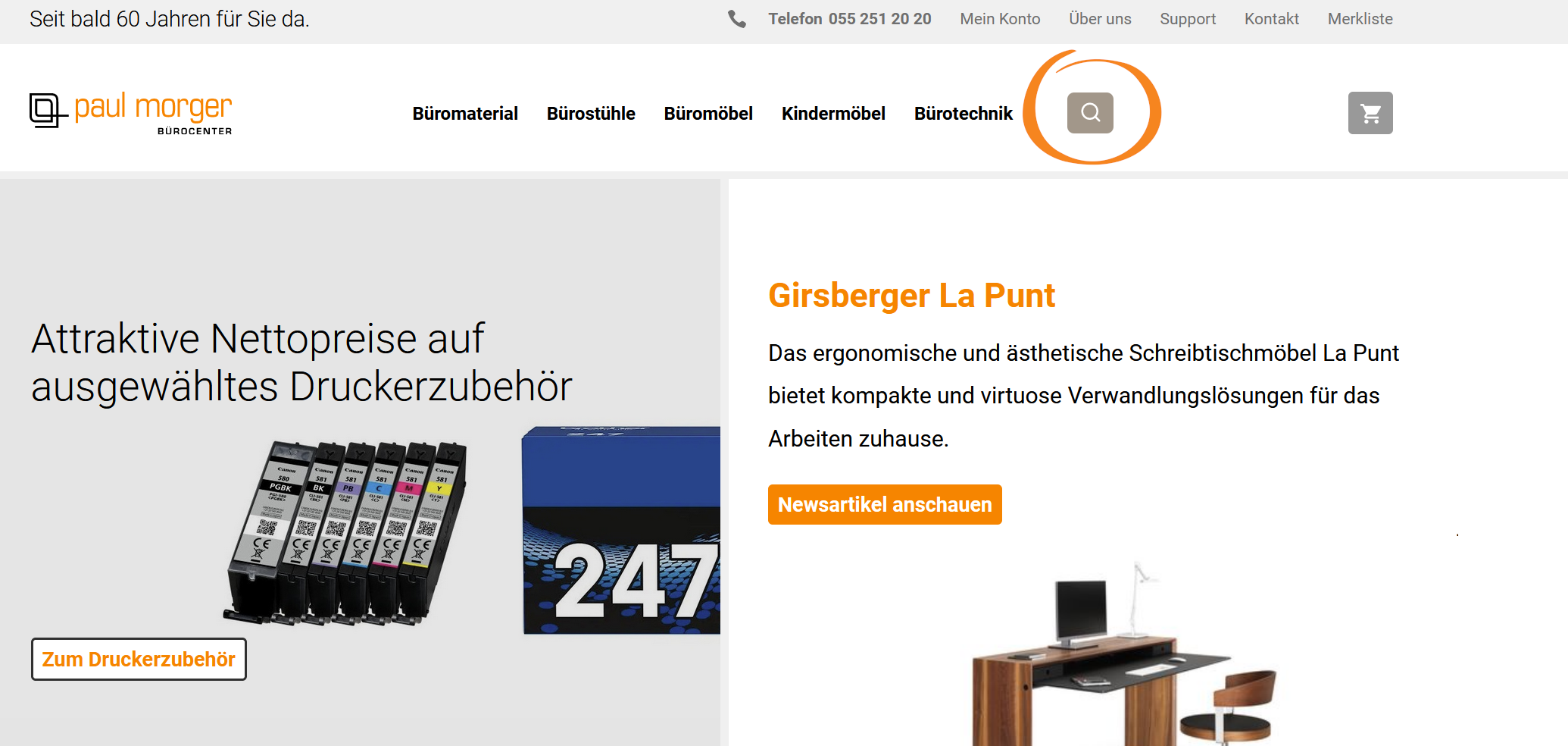 Neue Verbrauchsmaterialsuche - Paul Morger AG Bürocenter