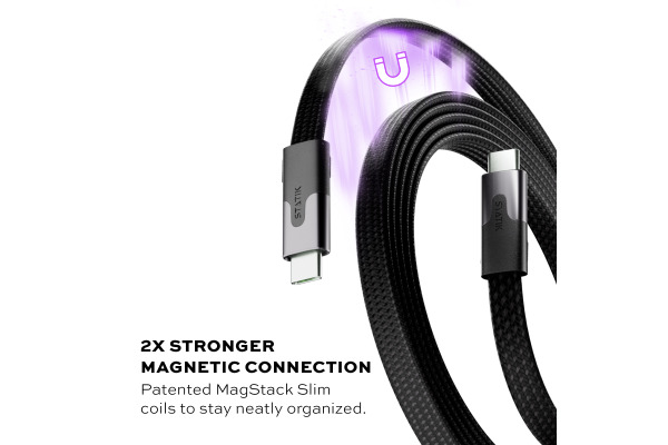 STATIK MagStack Slim Pro Cable PUP-0495 USB-C to C, 1M, 100W Black ...
