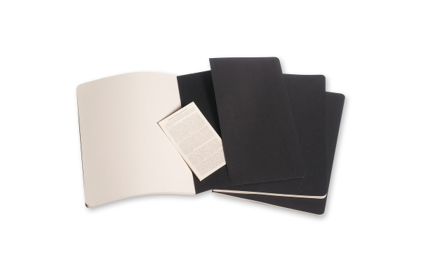 MOLESKINE Notizheft Cahier XL 25x19cm 705038 blanko, schwarz 3 Stück ...